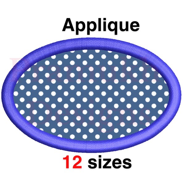 Oval Applique Embroidery Design - Etsy