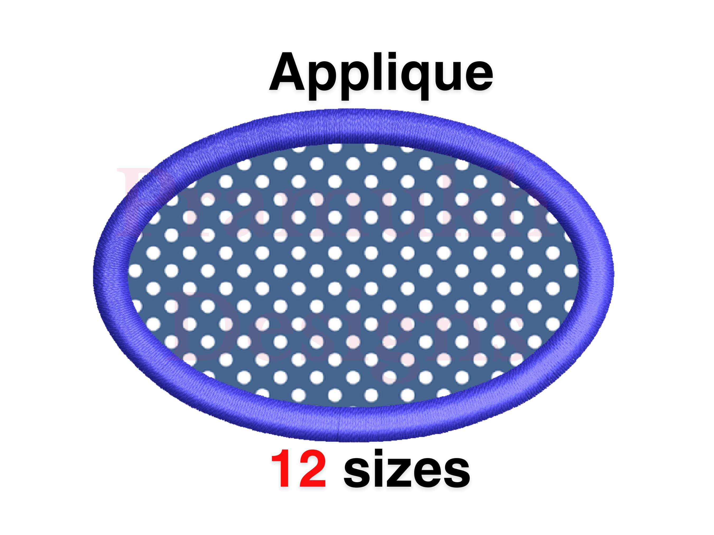 Oval Applique Embroidery Design. Oval Monogram Applique. Oval ...