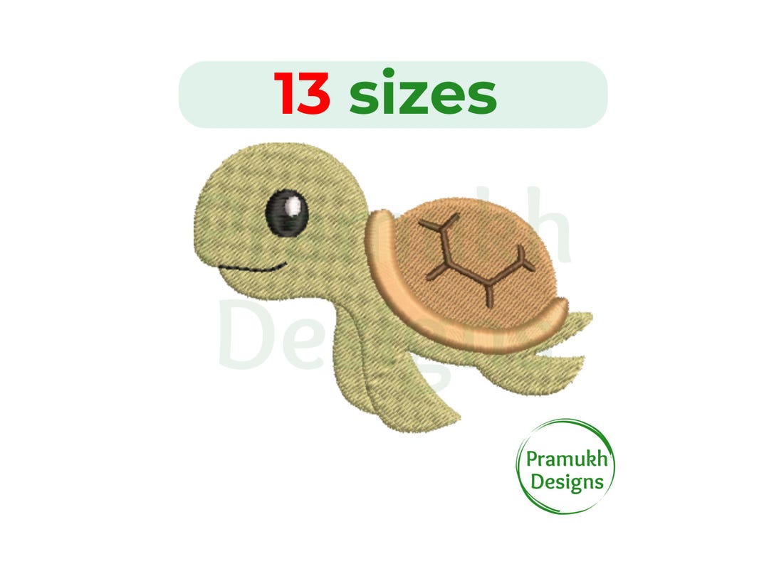 Baby Turtle Embroidery Design. Turtle Embroidery Design. Turtle Mini ...