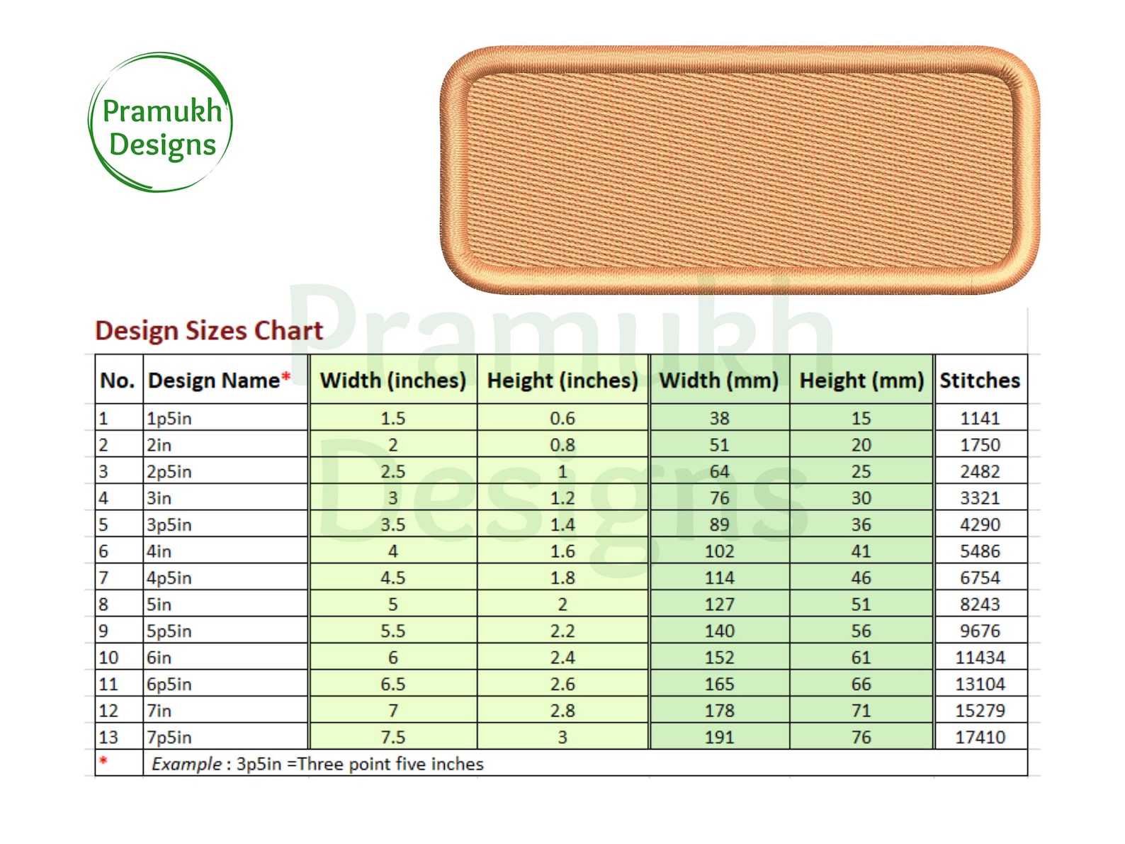 Curved Edge Rectangle Embroidery Design (1.5–7.5 Inch) – Mini Filled ...