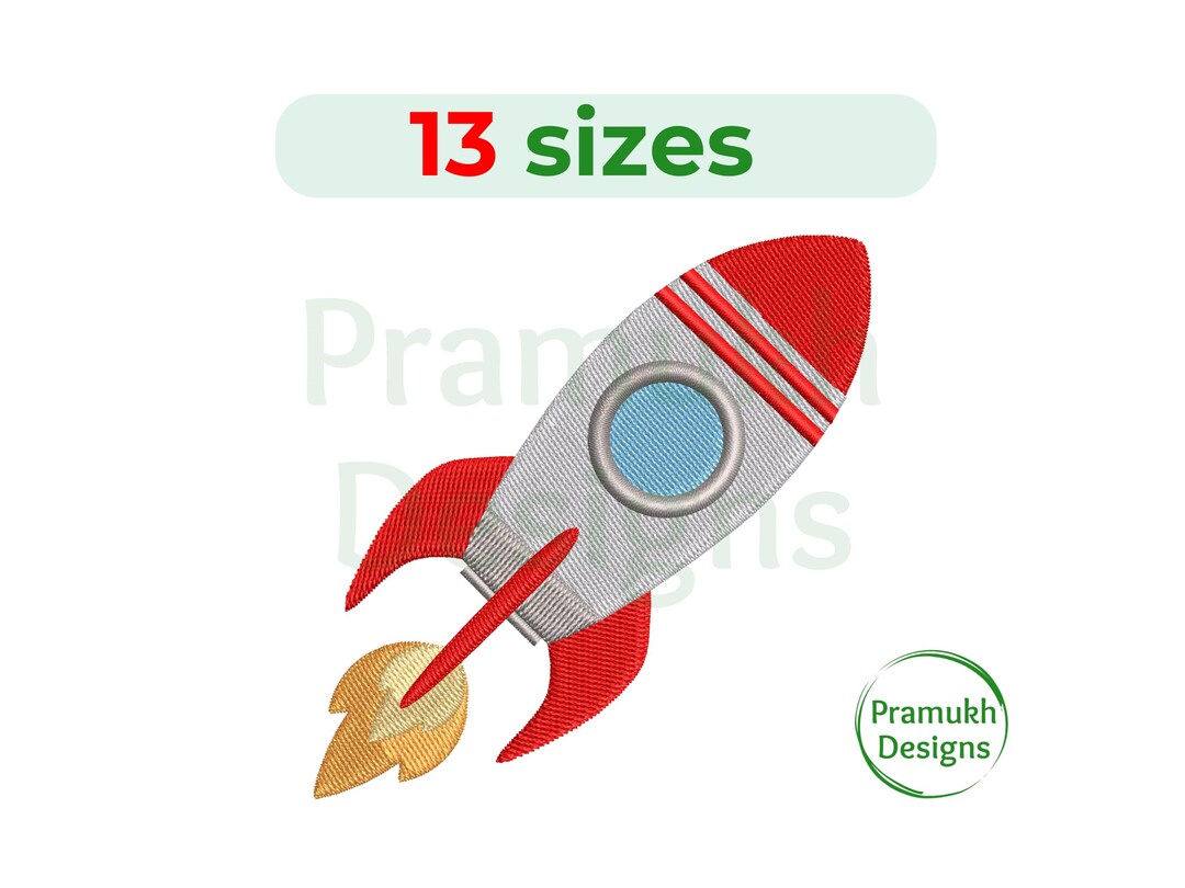 Rocket Embroidery Design. Space Rocket Design. Rocket Silhouette ...