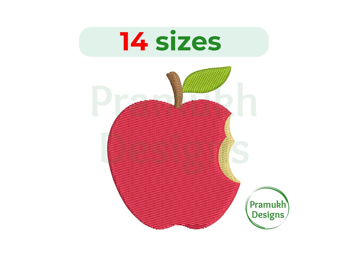 Half Apple Embroidery Design. Mini Apple. Apple Fill Stich. Fruit ...