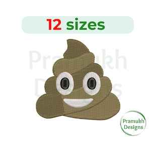 Poop Emoji Embroidery Design. Funny Smiling Poop Embroidery. Funny ...