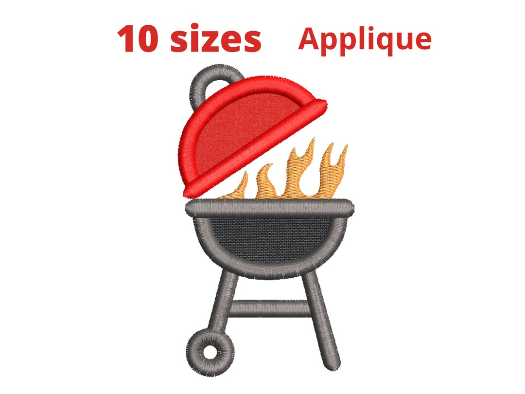 Barbecue Applique Design. Barbecue Embroidery Design. BBQ - Etsy