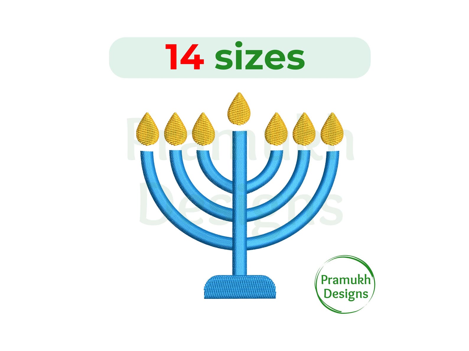 Hanukah Menorah Embroidery Design (1–7.5 Inch) – Mini Menorah, Hanukah ...