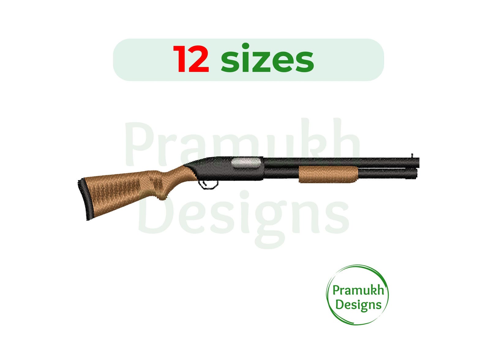 Shotgun Embroidery Design (2–7.5 Inch) – Mini Shotgun, Silhouette ...