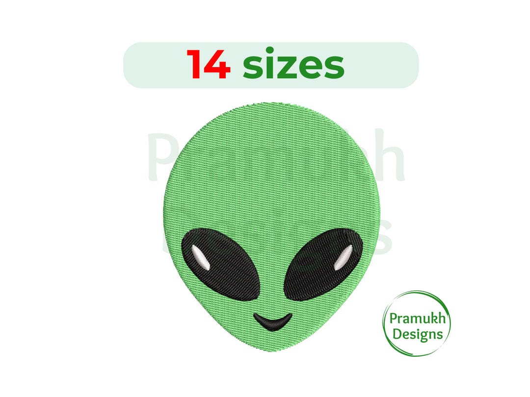 Alien Face Embroidery Design. Mini Alien Face. Machine Embroidery ...