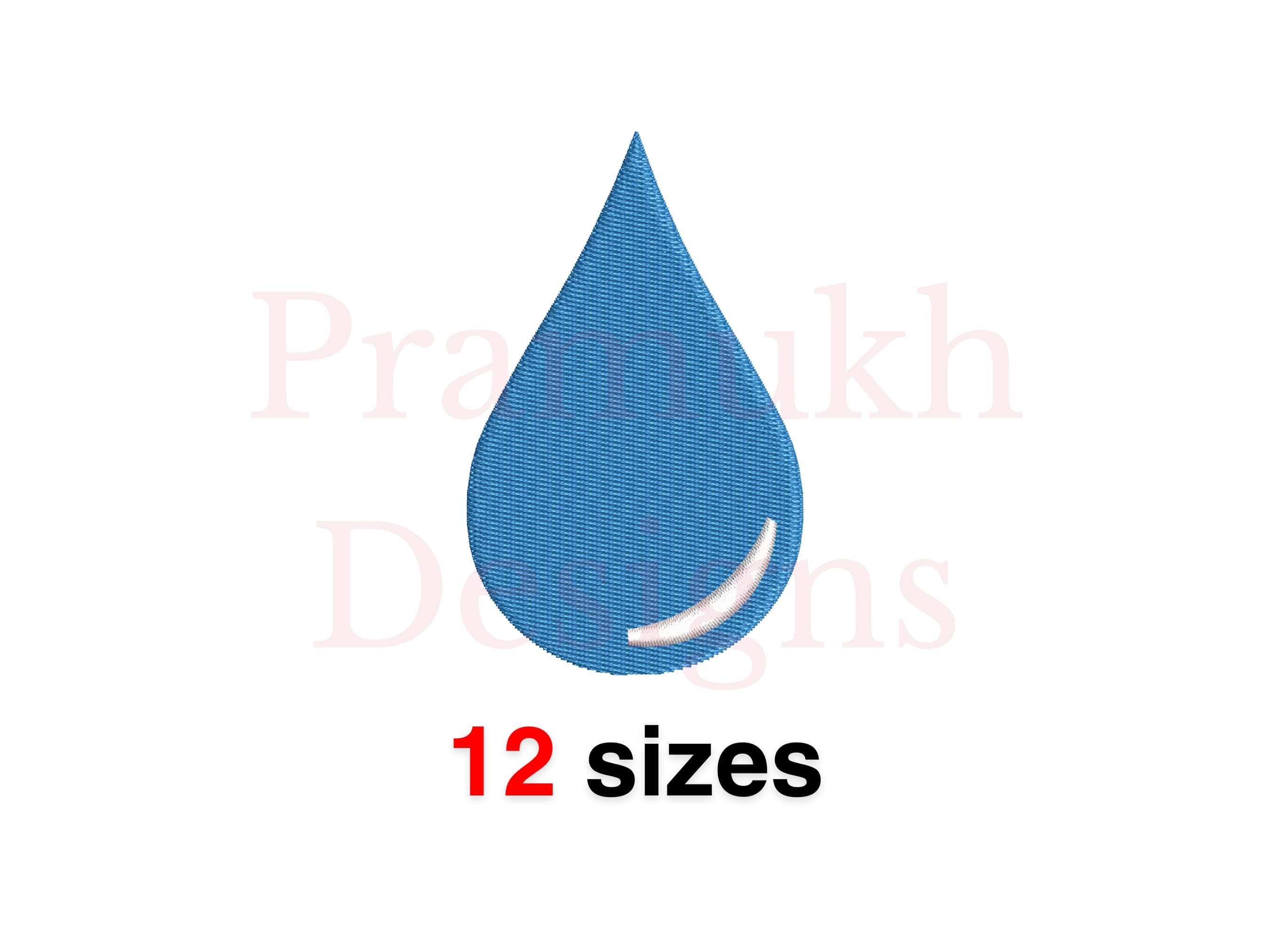 One Drop Water Embroidery Design. Water Droplet Embroidery Design ...