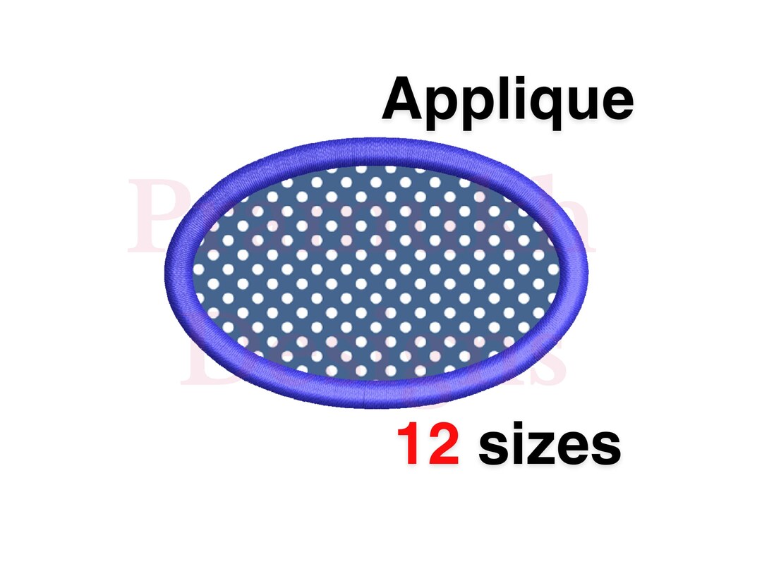 Oval Applique Embroidery Design. Oval Monogram Applique. Oval ...