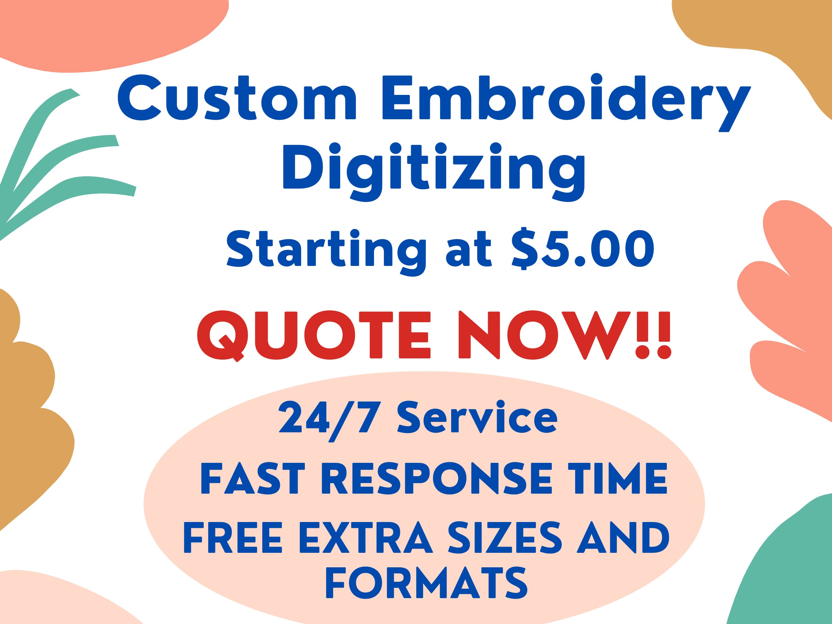 Custom Embroidery Digitizing / Custom Embroidery Pattern/ Custom ...