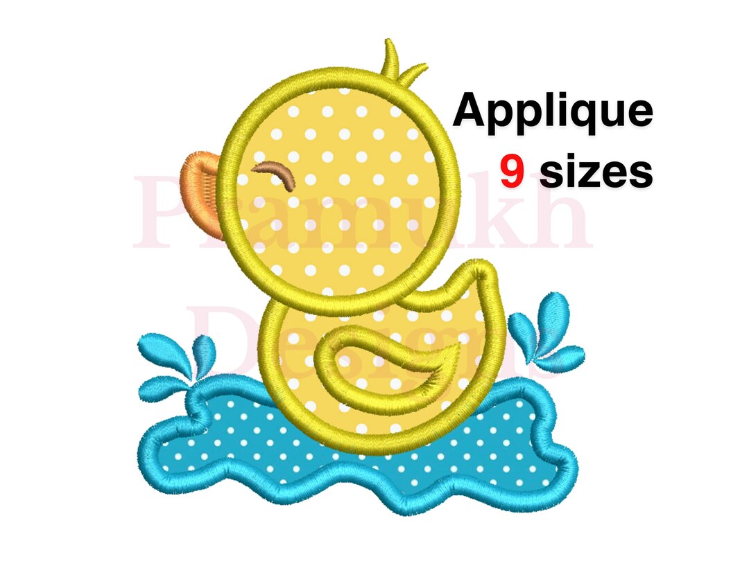 Applique Rubber Ducky Machine Embroidery Design Splashing Baby Boy/girl ...