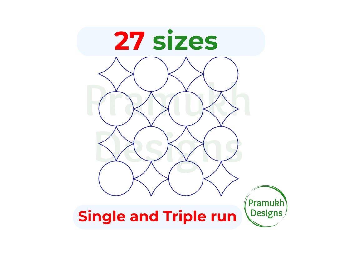 Overlapping Circles Quilting Embroidery Design | Edge to Edge Quilt ...