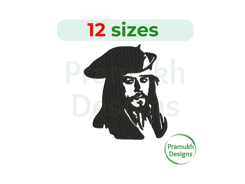 Pirate Face Embroidery Design (2–7.5 Inch) – Mini Pirate Face ...