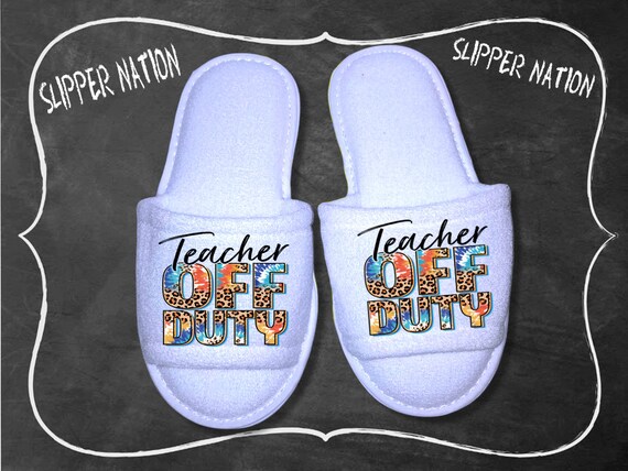 Teacher Teacher Slippers Teacher Gift Teacher Appreciation - Etsy