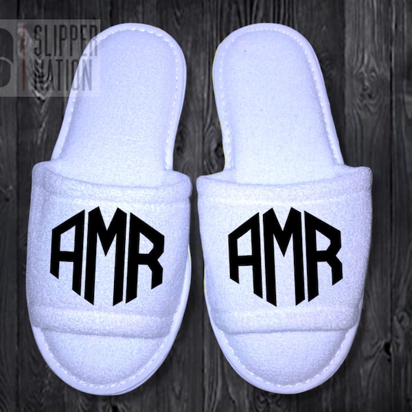 Monogram Slippers - Etsy