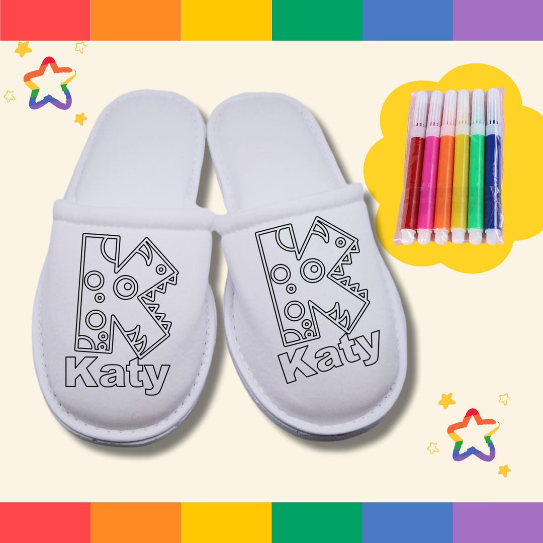 Monster Alphabet Color Me Kids Slippers DIY Activity for Kids Slumber ...