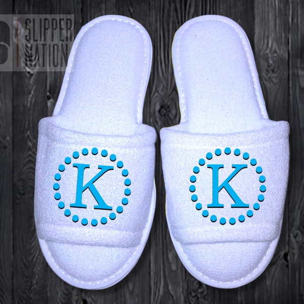 Monogram Slippers - Etsy