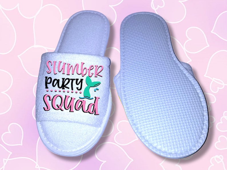 Slumber Party Mermaid Slumber Party Slippers Sleepover - Etsy