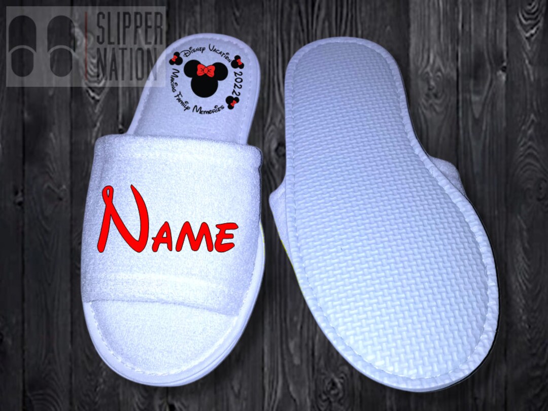 Family Trip, Disney Family Trip Slippers, Party Slippers, Spa Slippers ...