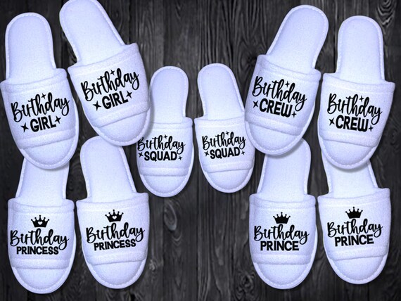 Birthday Birthday Squad Birthday Party Slippers. - Etsy