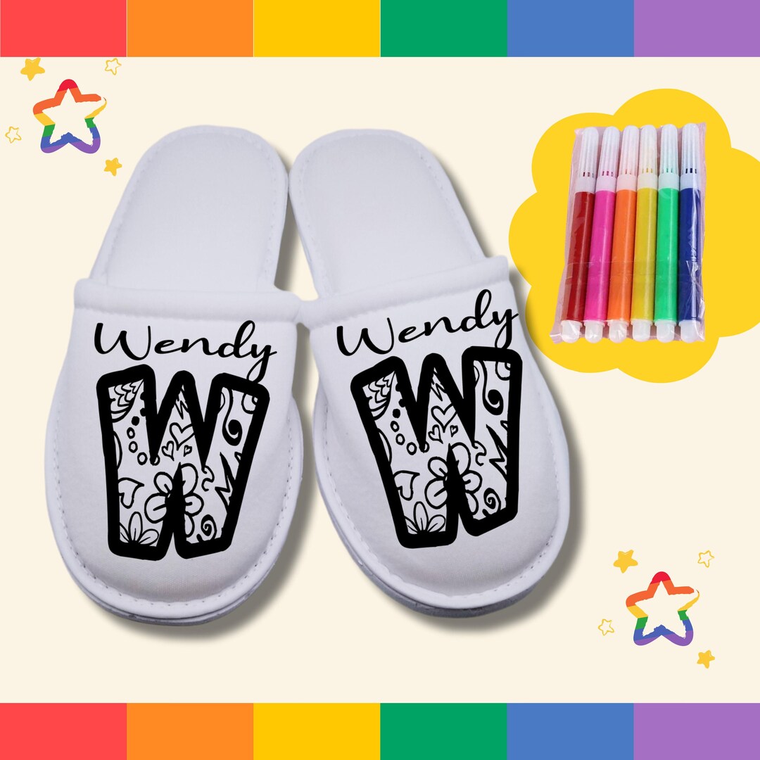 Sleepover Color Me Kids Slippers DIY Activity for Kids Slumber Party ...