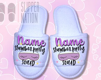 Slumber Party Personalized Slumber Party Slippers Kid and | Etsy
