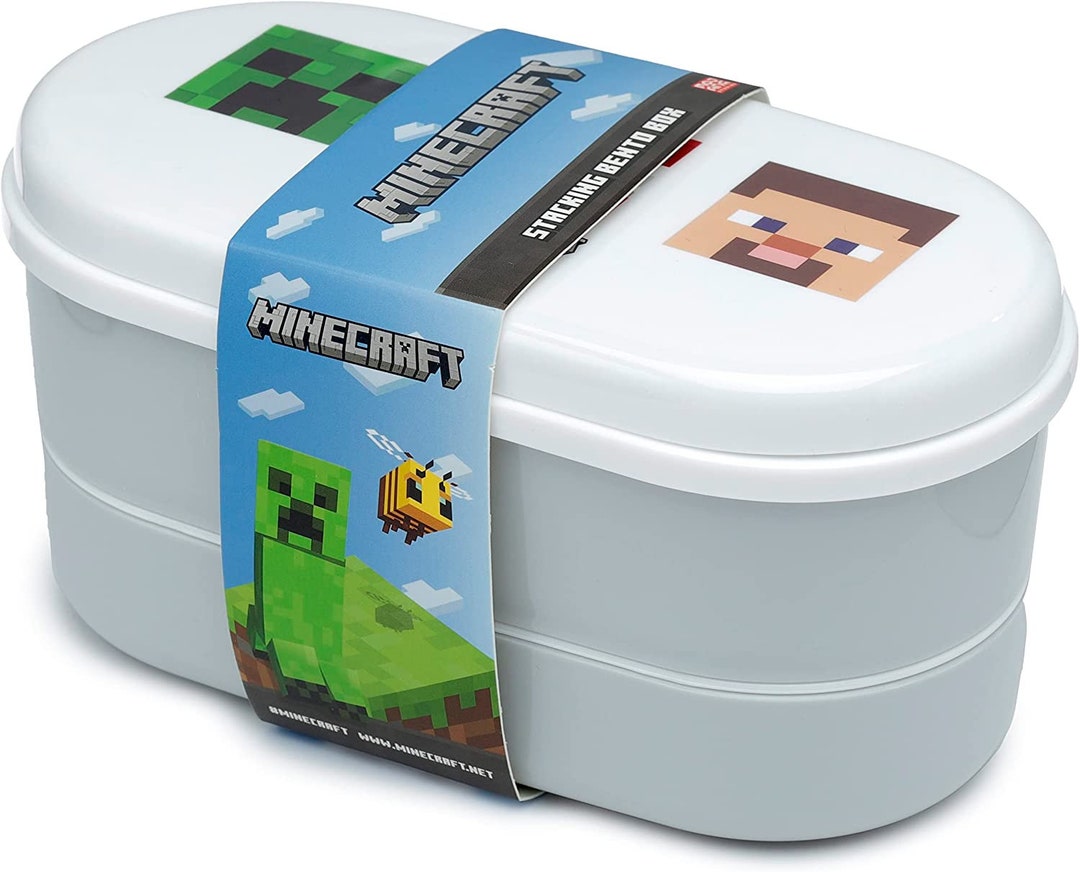 Minecraft Faces Stacked Bento Box Lunch Box With Fork & Spoon - Etsy