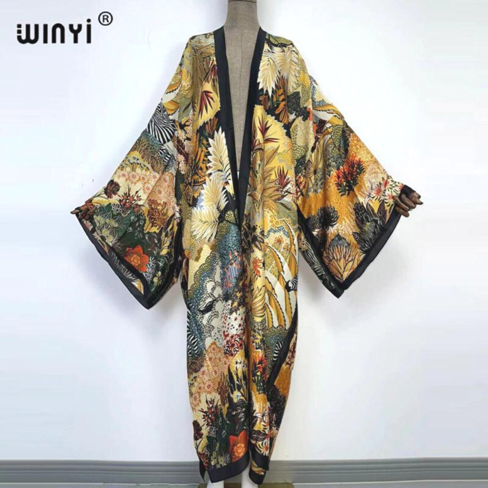 Winyi Spring Floral Plants Print Kimono African Print Kimono - Etsy