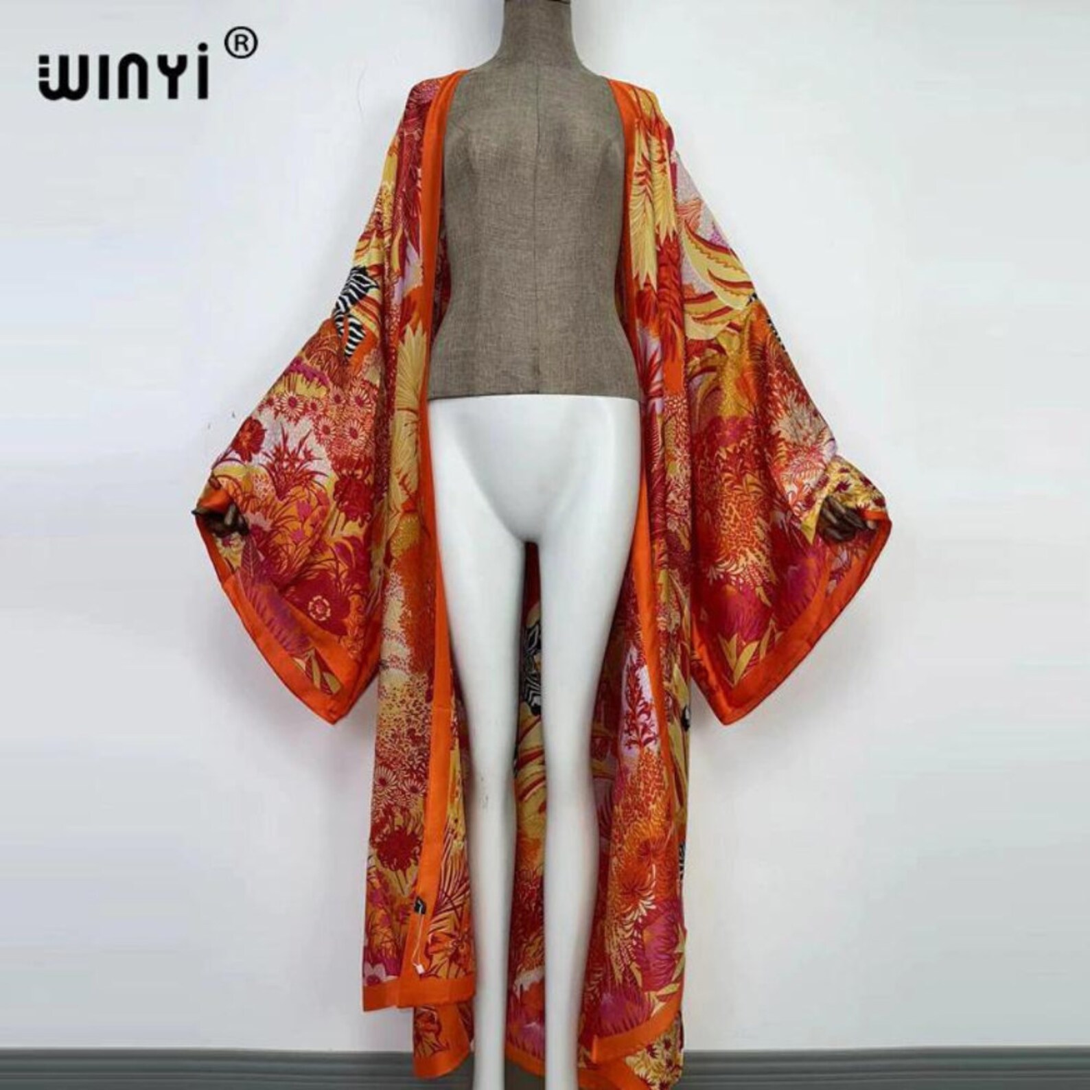 Winyi Spring Floral Plants Print Kimono African Print Kimono - Etsy