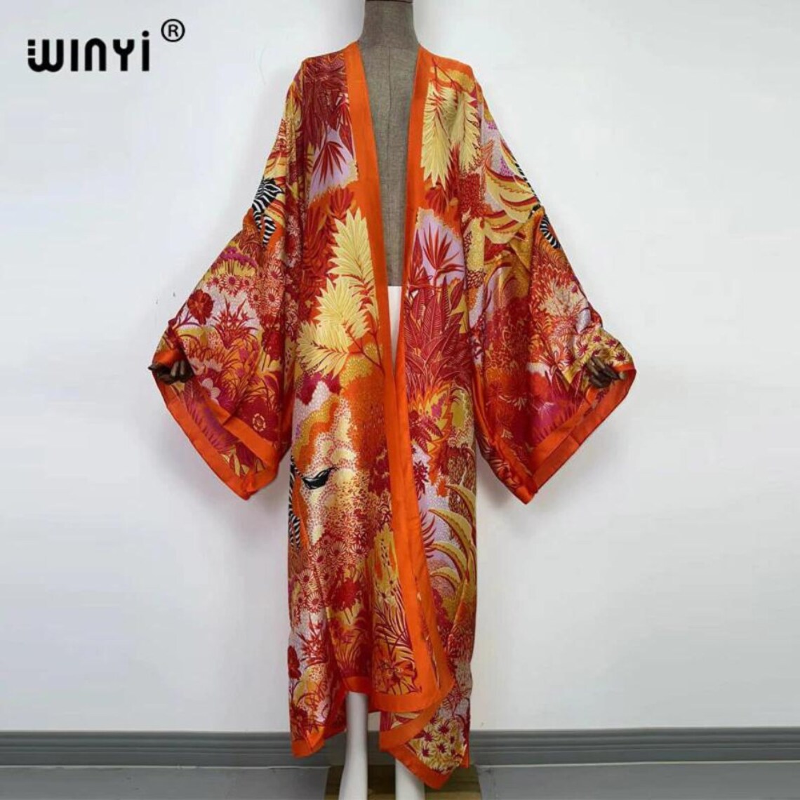 Winyi Spring Floral Plants Print Kimono African Print Kimono - Etsy