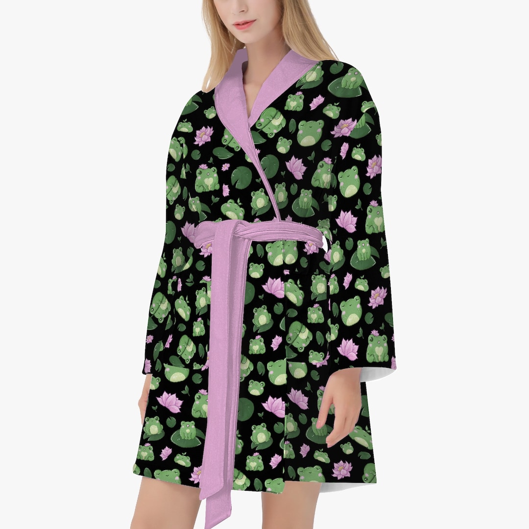 Funny Kawaii Frogs Unisex Bathrobe Soft Frog Pattern - Etsy