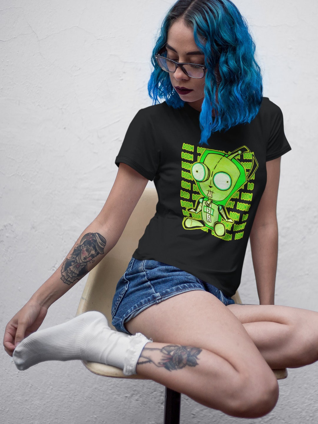 Gir Doom Song Custom Invader Zim Cartoon Goth Unisex Heavy - Etsy