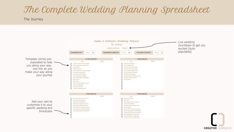 Wedding Planner Spreadsheet Template for Excel Wedding Guest - Etsy