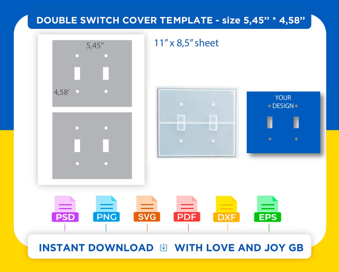 Switch Plate Cover Template, Svg, Png, Dxf, Eps, Label, Wrapper, Canva ...