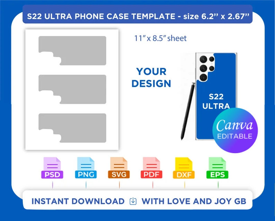 S22 Ultra Phone Case Template, Png, Svg, Dxf, Eps, Label, Wrapper, Cut ...