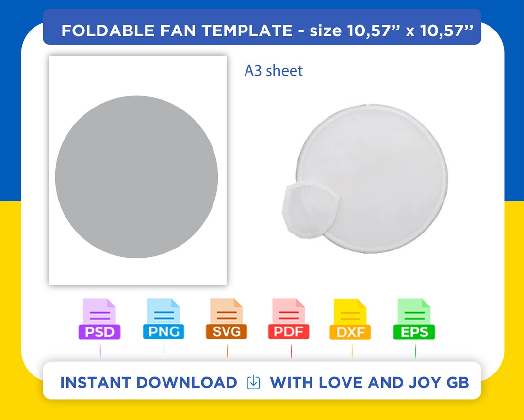 Foldable Fan Template Svg Png Dxf Eps Canva Label - Etsy
