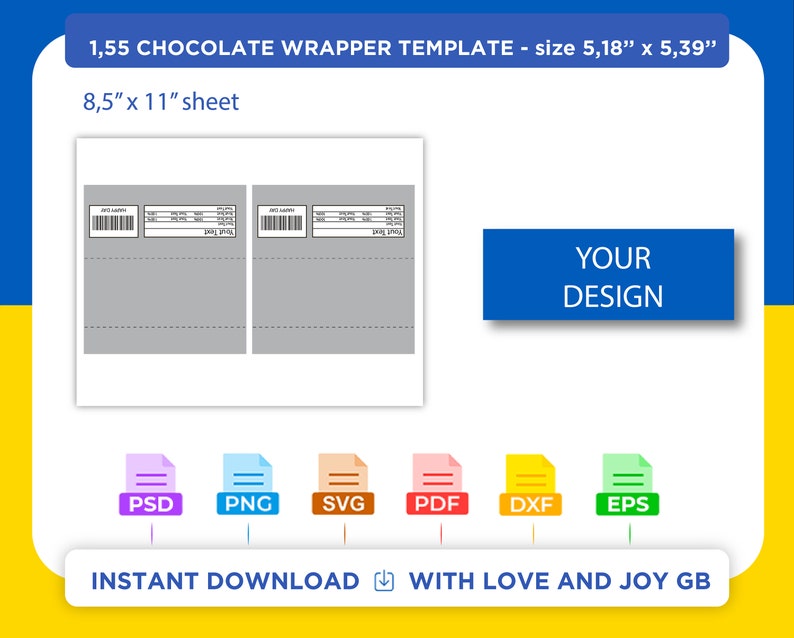 Chocolate Bar Template Png Svg Dxf Eps Pdf Label - Etsy