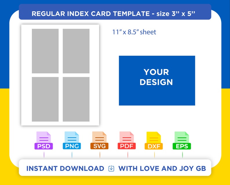 Index Card Template Png Svg Dxf Eps Label Wrapper Cut - Etsy