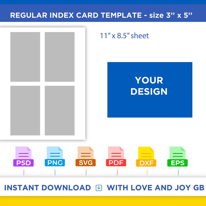 Index Card Template - Etsy