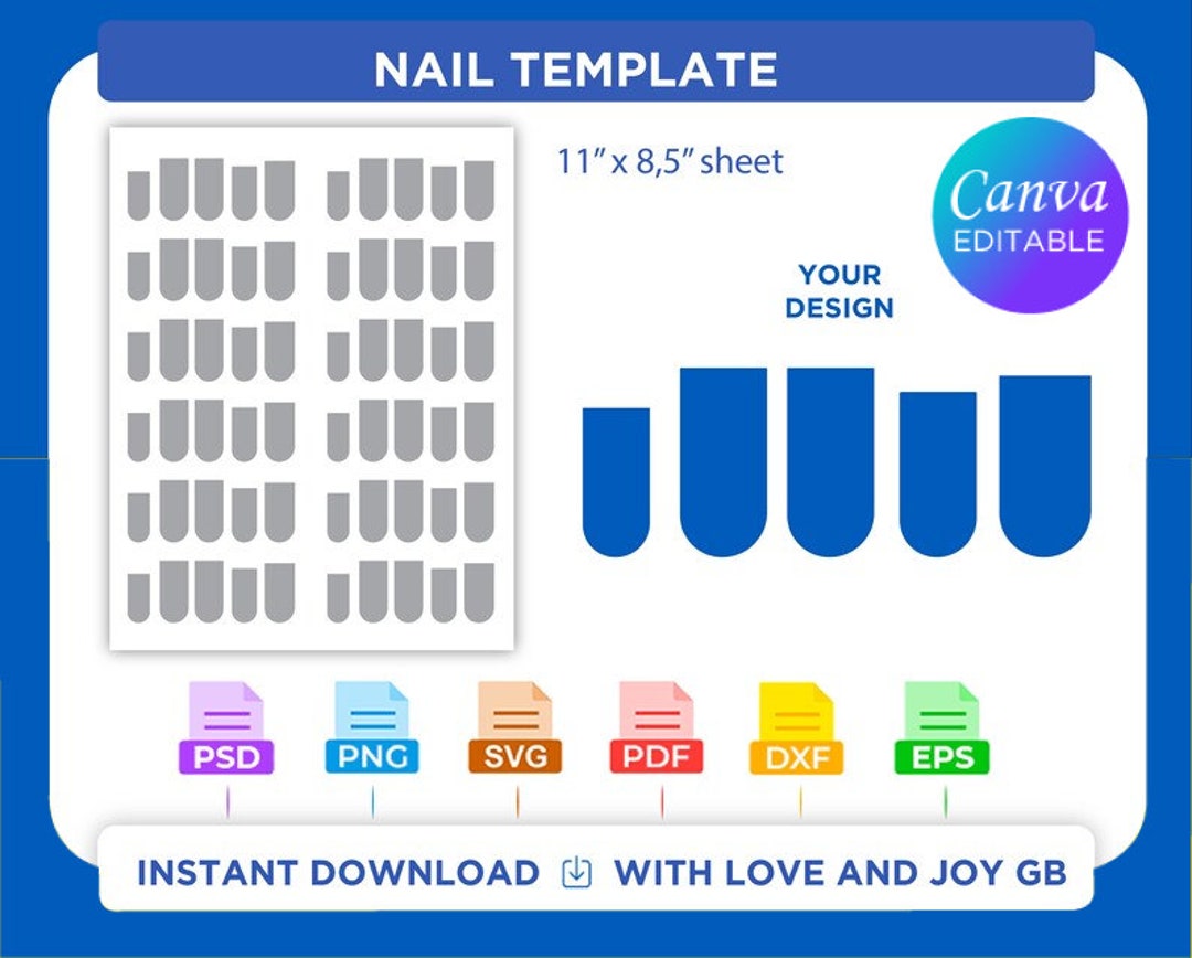 Bundle Nail Template, Png, Svg, Dxf, Eps, Label, Wrap, Cut File, Canva ...