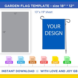 Garden Flag Template Png Svg Dxf Eps Label Wrapper Cut - Etsy