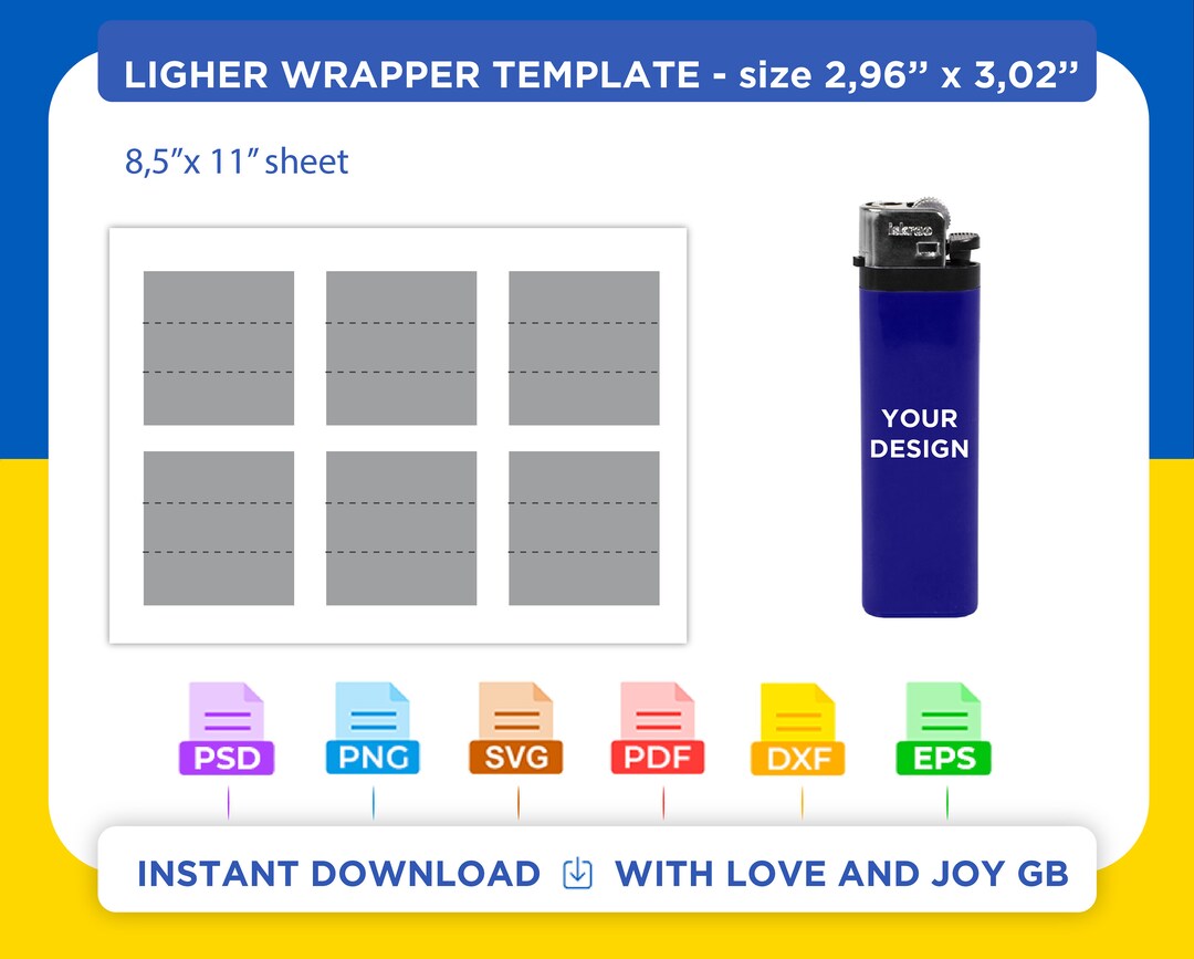 Lighter Template, Png, Dxf, Eps, Svg, Label, Wrapper, Canva, Cricut ...