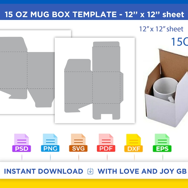 Mug Box Template - Etsy