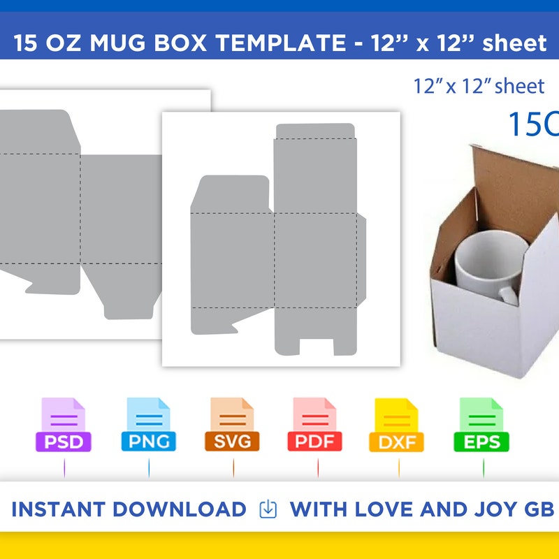 Mug Box Template - Etsy