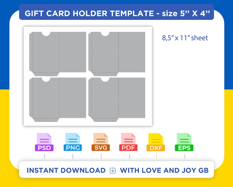 Card Holder Template, Png, Svg, Pdf, Dxf, Eps, Diy, Gift, Wrapper ...
