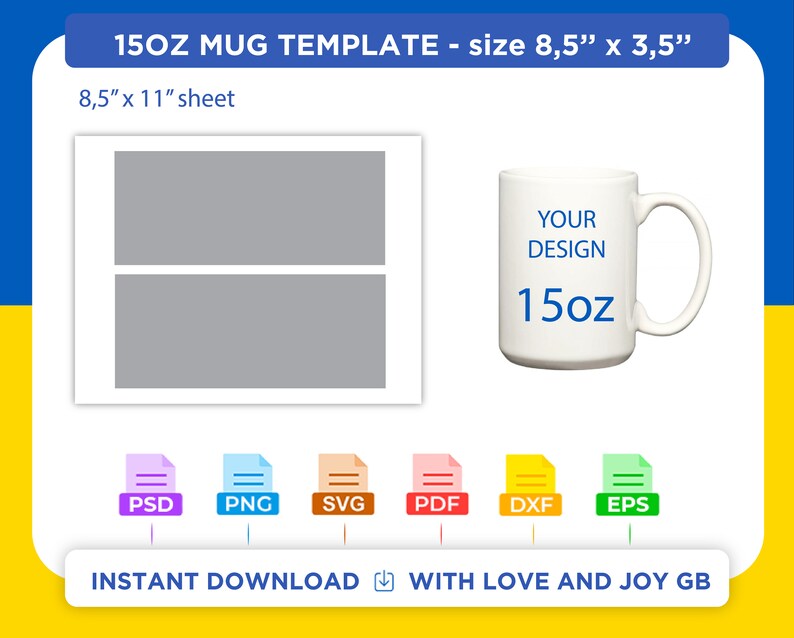 15 Oz Mug Template Svg Png Dxf Eps Label Wrapper Canva - Etsy