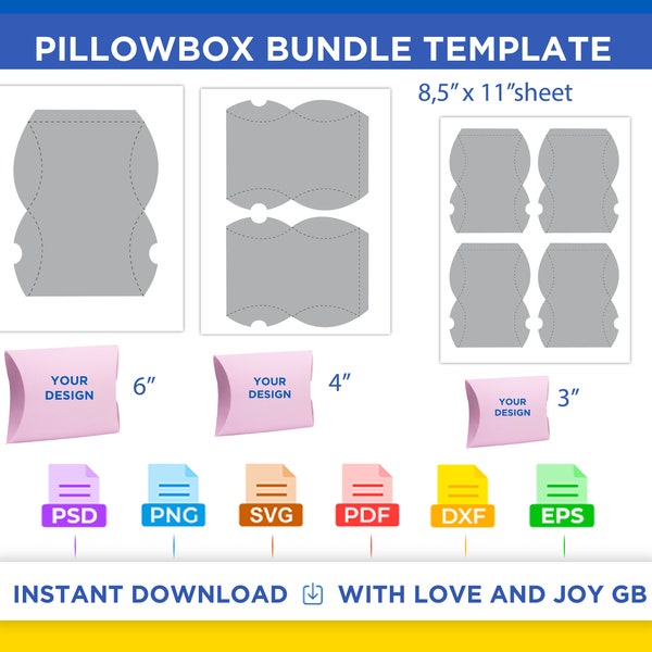 Printable Pillow Box - Etsy
