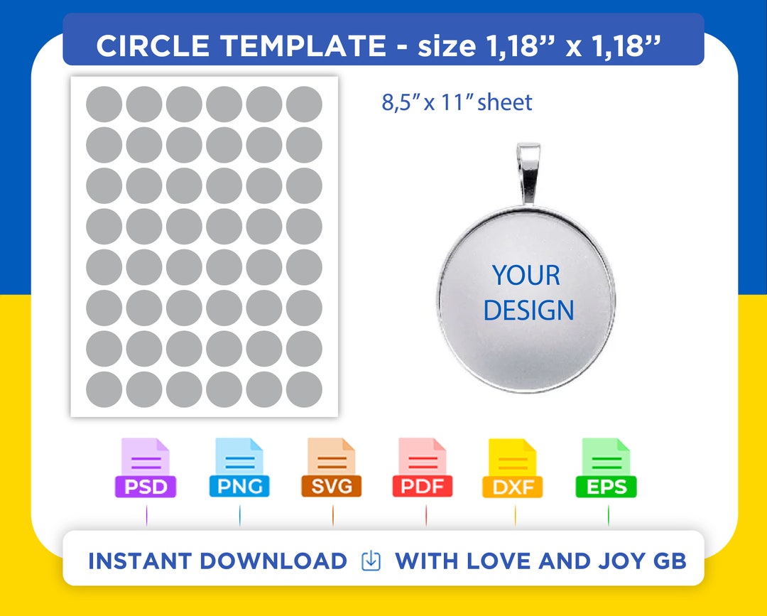 Collage Circle Template Svg Png Dxf Eps Canva Label - Etsy