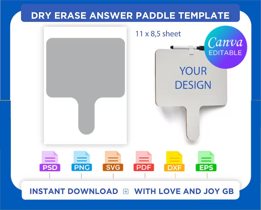 Dry Erase Answer Notes Paddle Pattern, Png, Svg, Dxf, Eps, Diy, Label ...