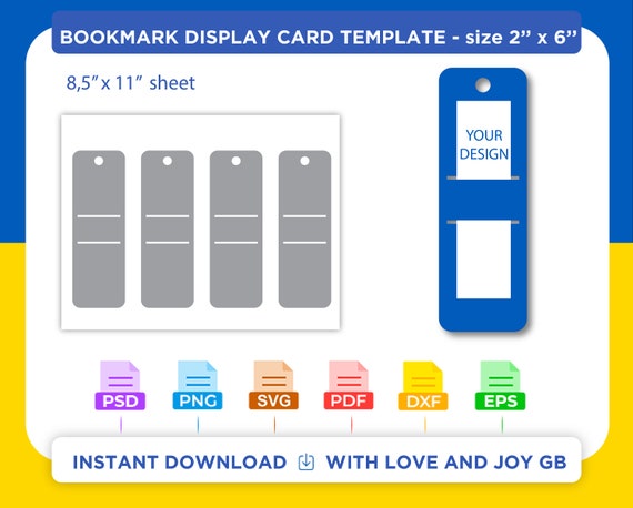 Bookmark Display Card Holder Template Png Svg Dxf Eps - Etsy